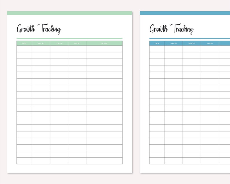Printable Pet Growth Log Dog Growth Chart Cat Growth Chart | Etsy
