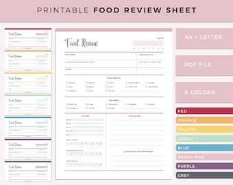 Digital Restaurant Review Template Review Journal Printable Restaurant ...