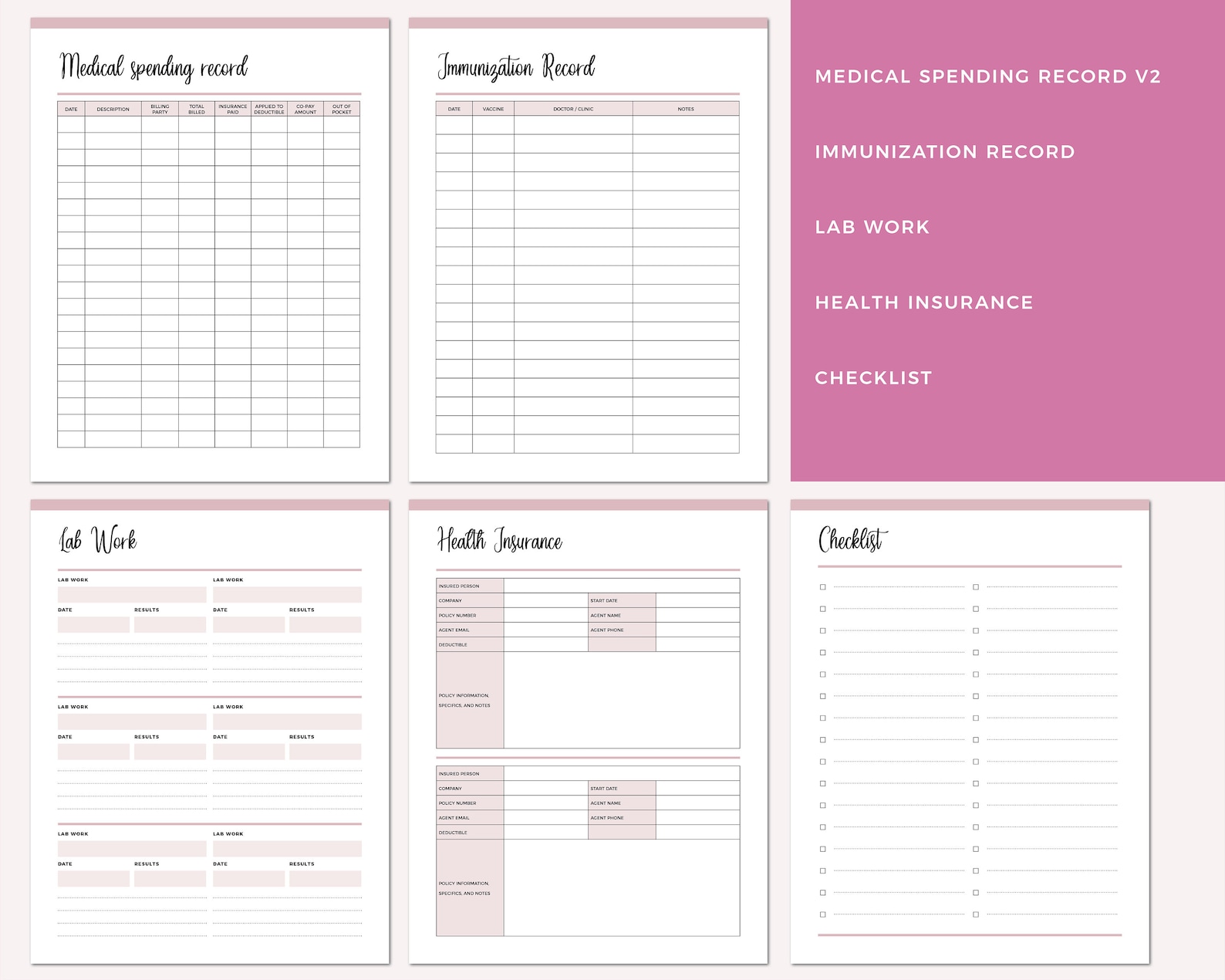 Family Medical Binder Printable Health Care Planner Health - Etsy