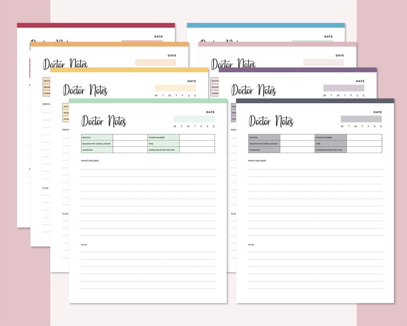 Printable Doctor Notes Health Consultation Record Keeping | Etsy