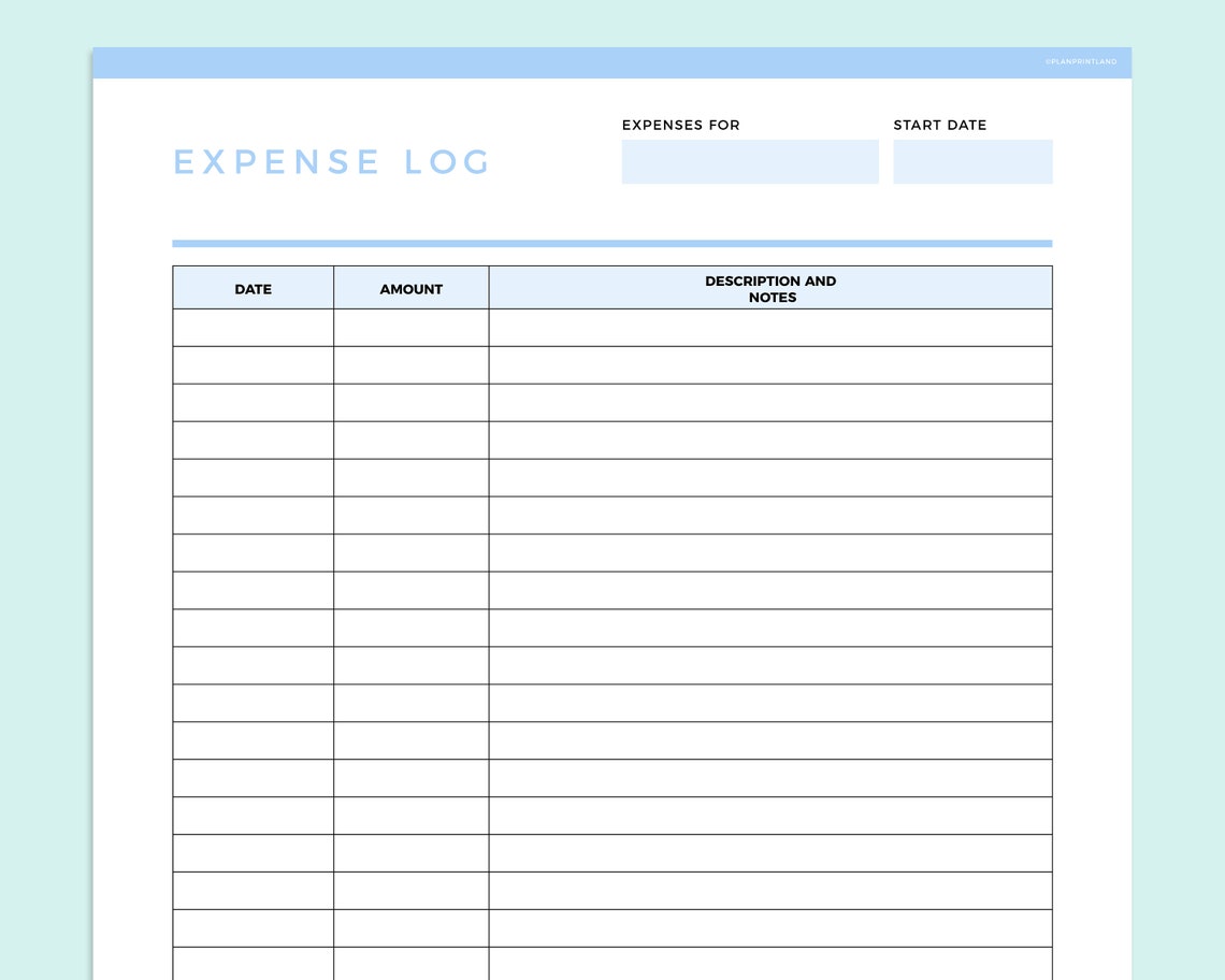 Editable Expense Log Printable Fillable Expense Tracker - Etsy Australia