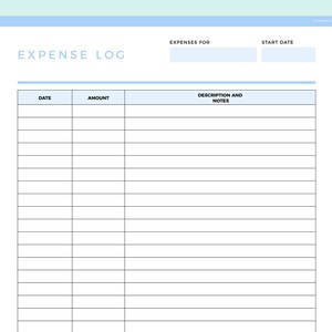 Editable Expense Log Printable, Fillable Expense Tracker, Spending ...