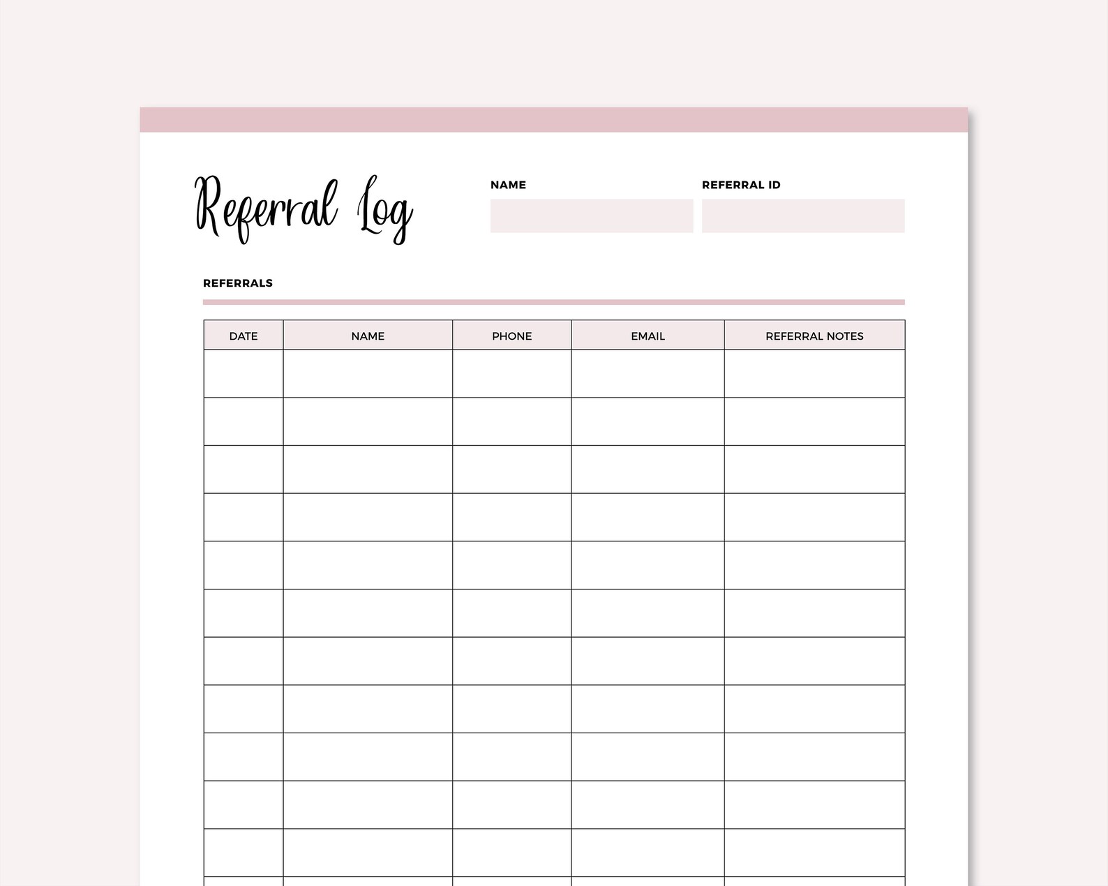 Printable Referral Tracker Client Referral Tracking - Etsy Australia