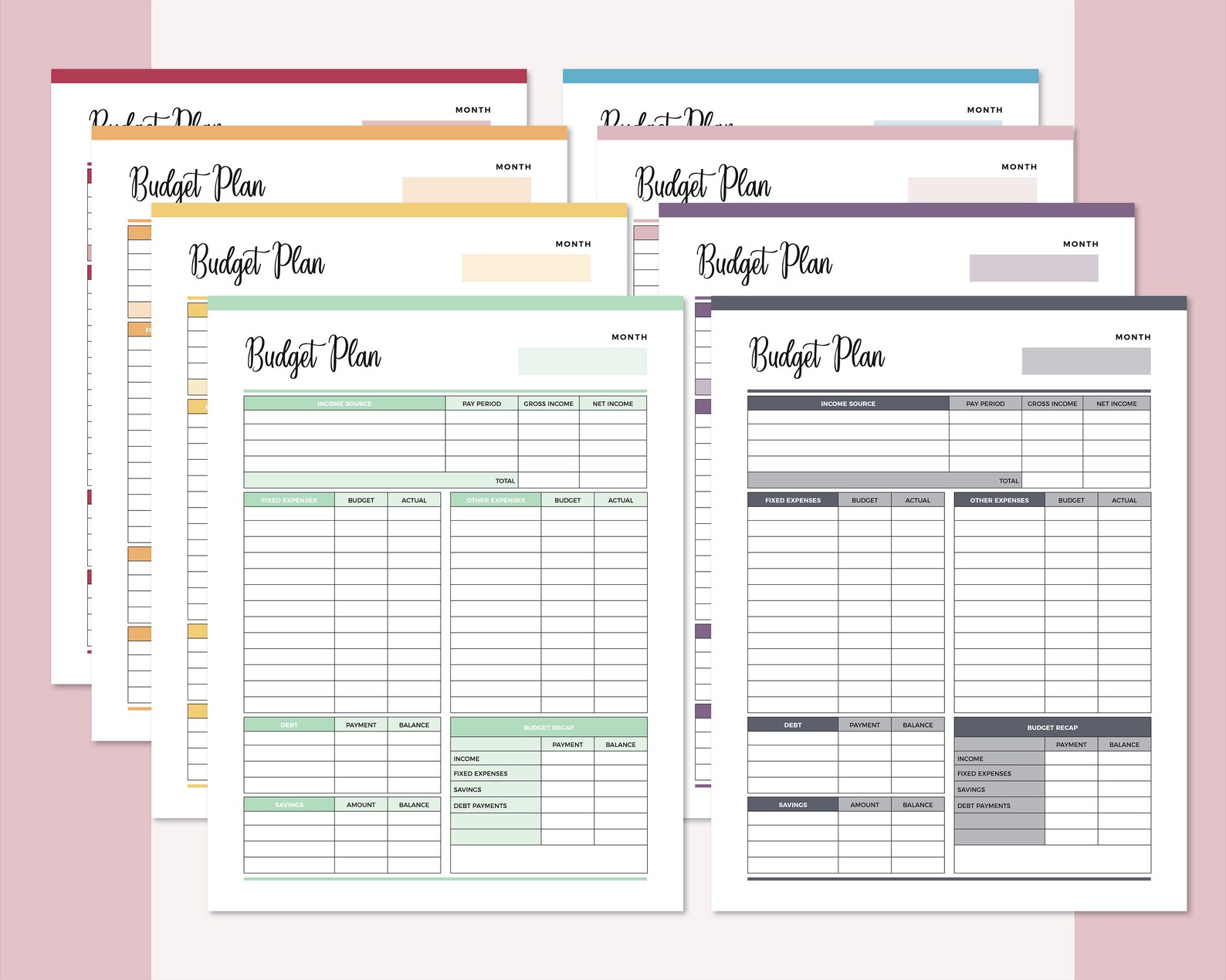 Printable Monthly Budget Planner, Budget Template, Finance Planner ...