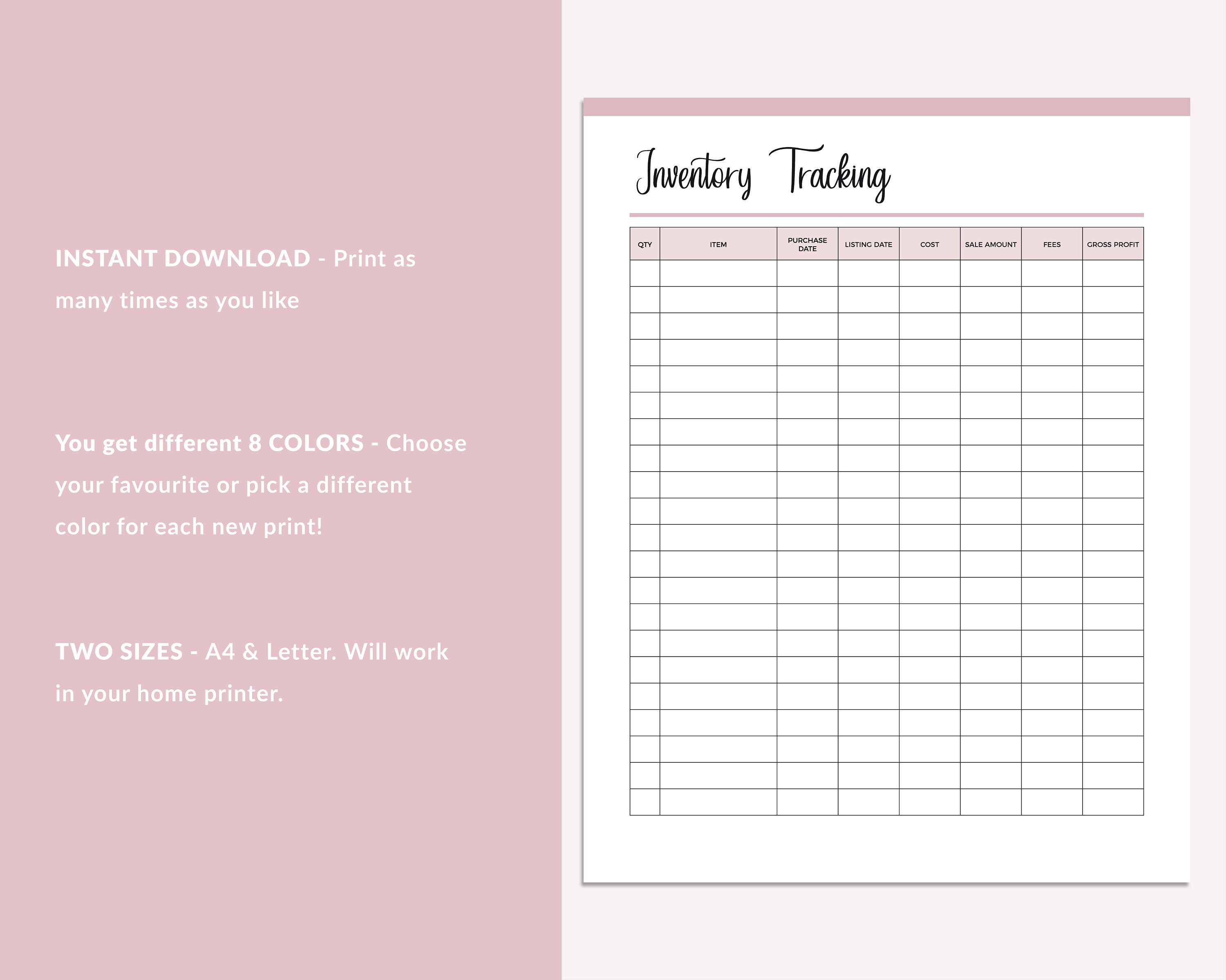 Printable Inventory Tracking Sheet Inventory Tracker - Etsy Australia