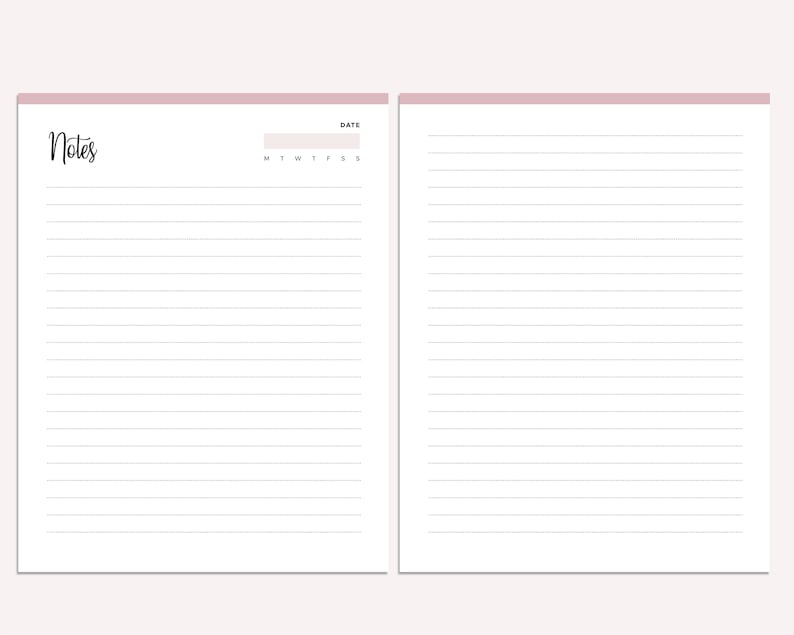 Printable Notes Pages Print at Home Planner Pages Note - Etsy