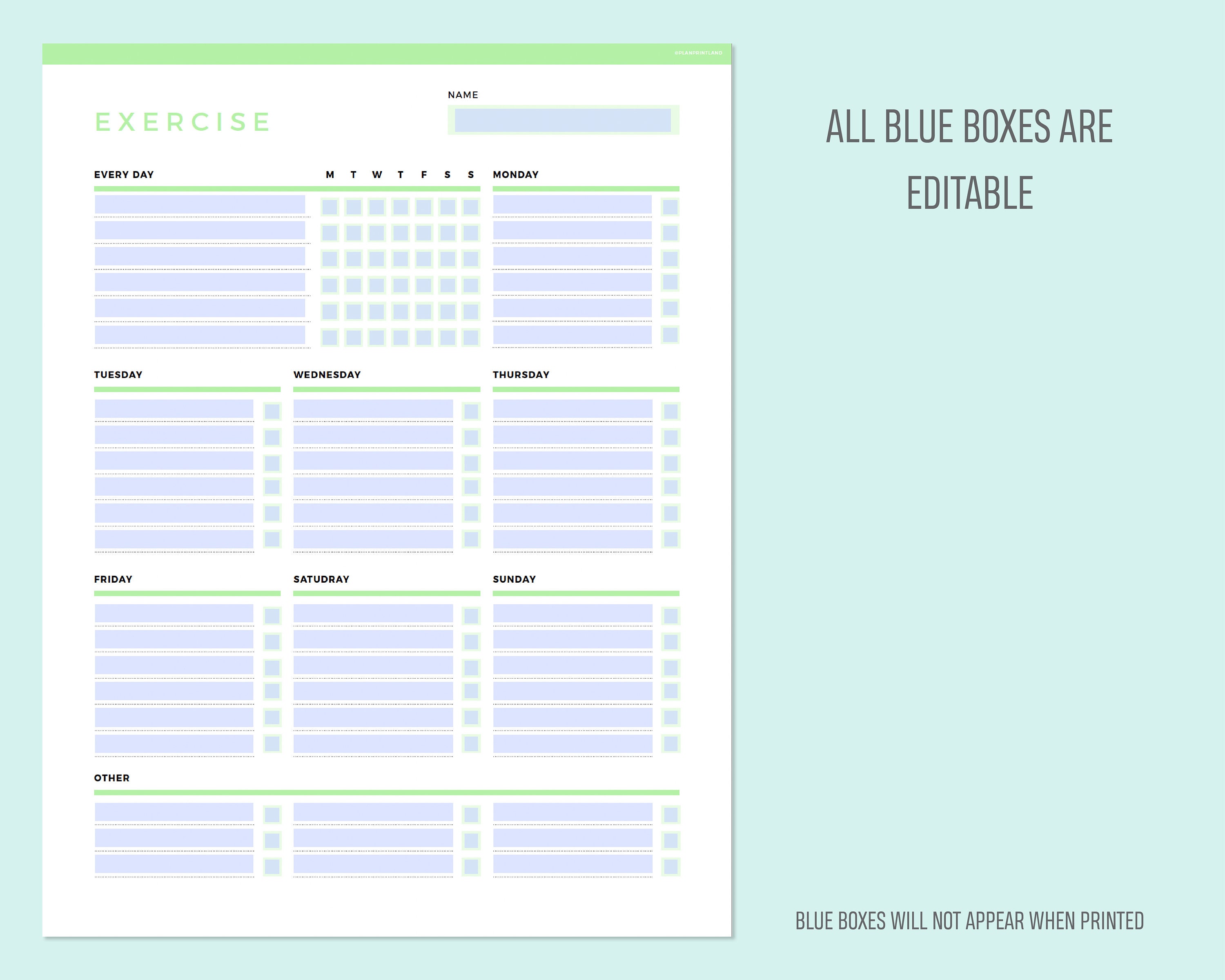 Editable Exercise Tracker Printable Fillable Daily Exercise - Etsy UK