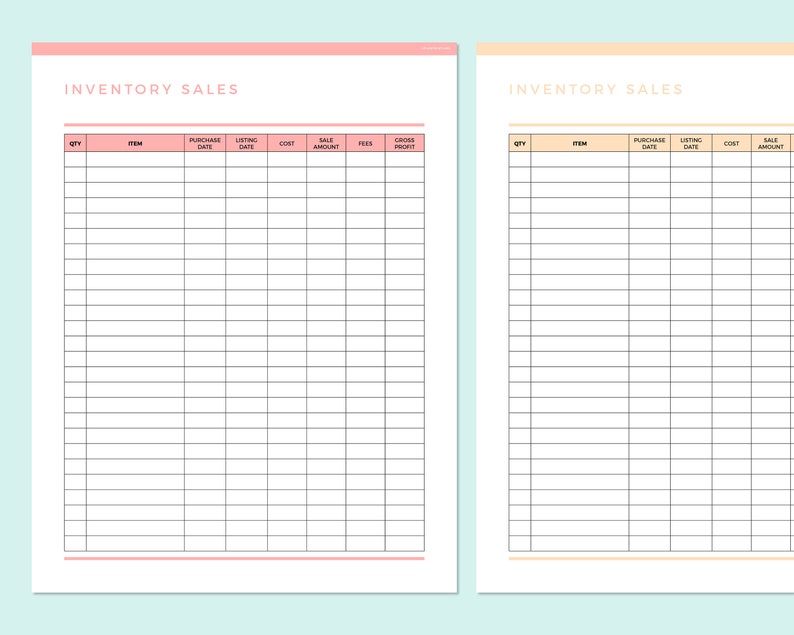 Editable Inventory Tracker Printable Fillable Inventory - Etsy.de