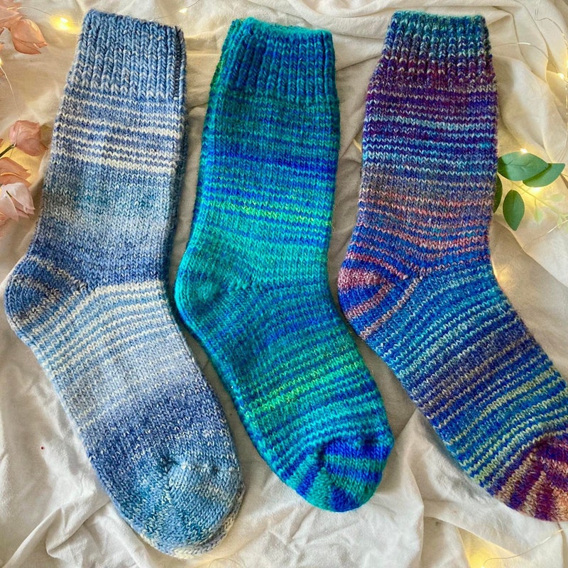 Mens Colorful Knit Socks - Etsy UK
