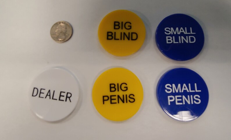 Novelty Poker Dealer Buttons, Big Blind, Small Blind - Etsy