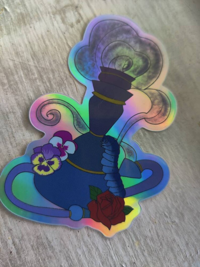 Alice in Wonderland Hookah & Caterpillar Sticker (holographic and ...