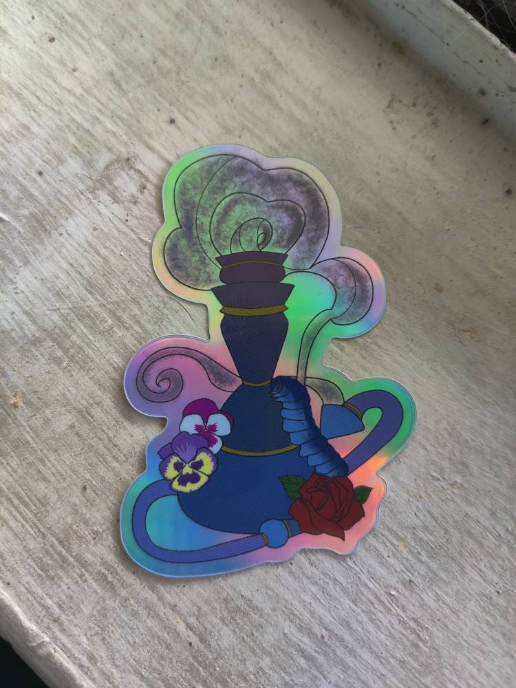 Alice in Wonderland Hookah & Caterpillar Sticker (holographic and ...