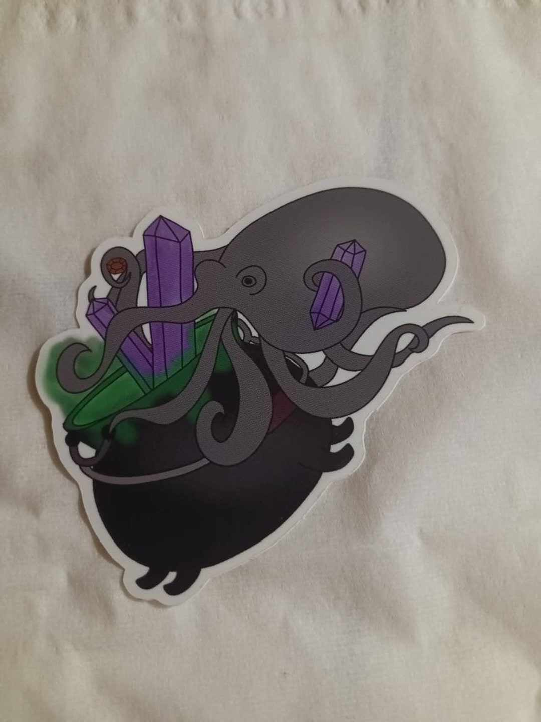 Octopus With Treasure and Cauldron Sticker (waterproof) - Etsy