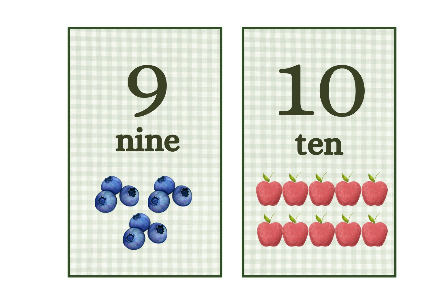 Printable Number Flashcards 1-10 Picnic Inspired Cards - Etsy