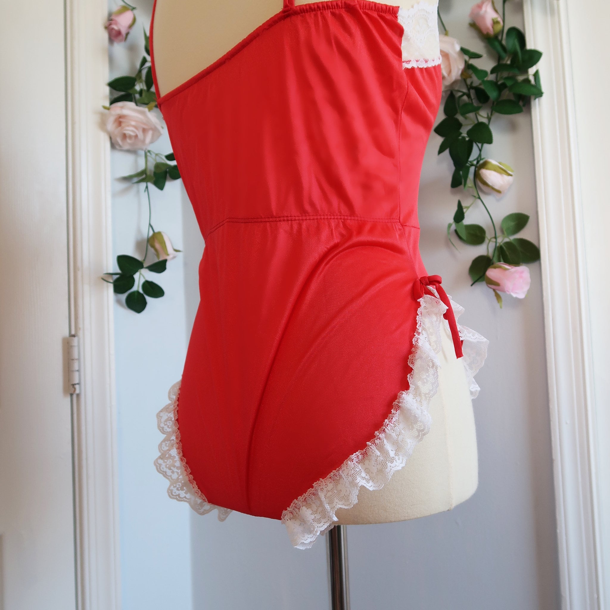 Vintage 1970s Red Lace Teddy by Jennifer Dale - Etsy