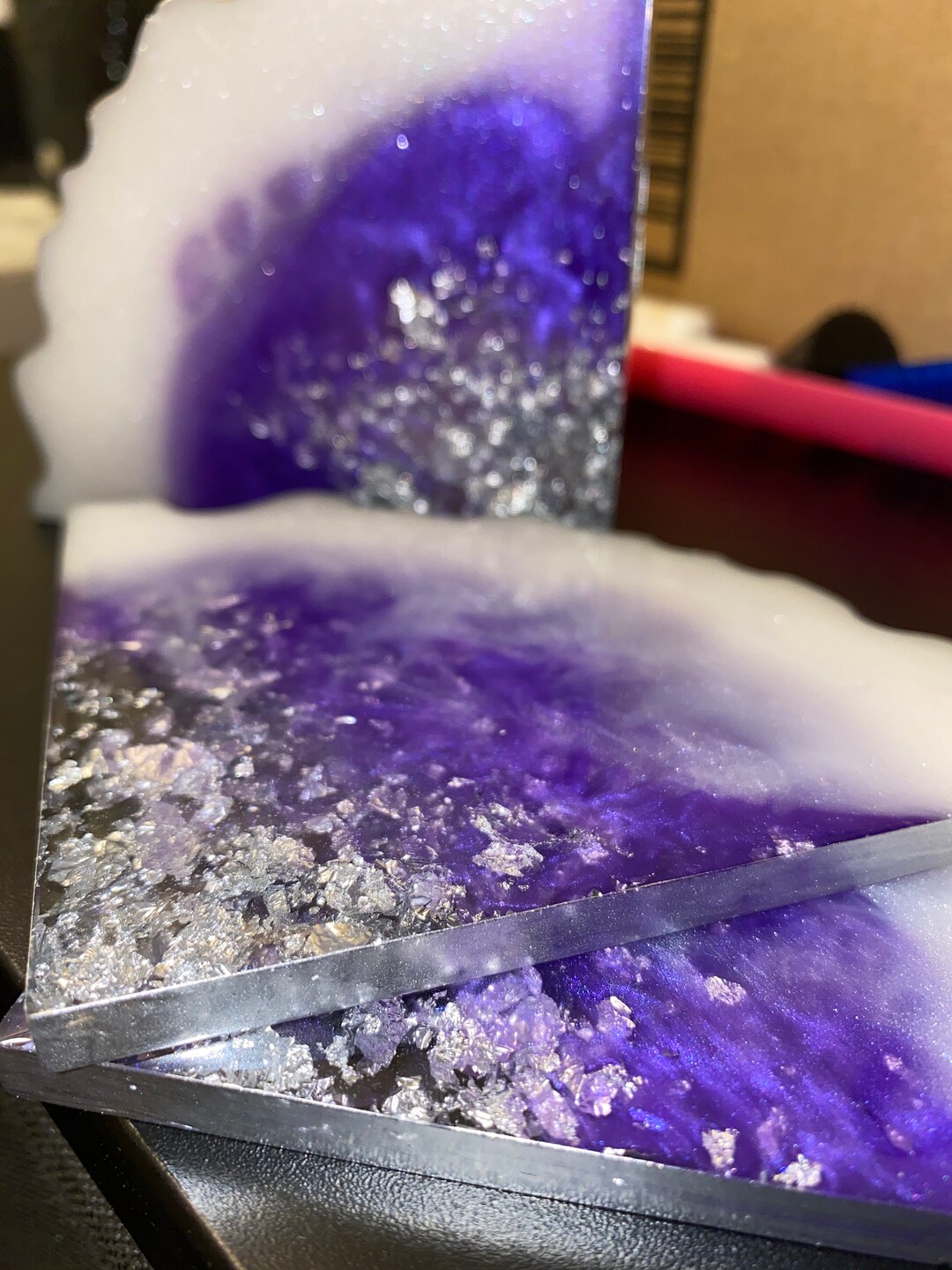 Geode Edged Triangle Shaped Coaster Set (4 Coasters) - Etsy