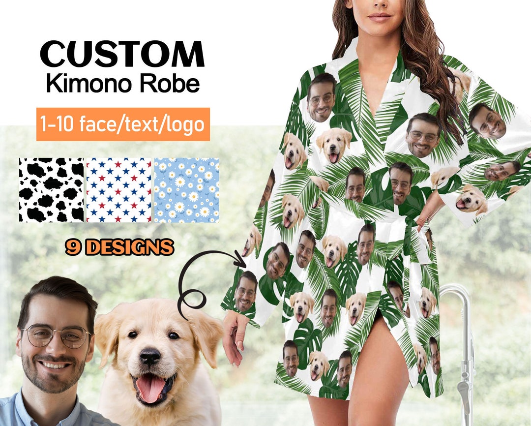 Personalized Face Robe for Woman, Personalized Night Robe With Face ...