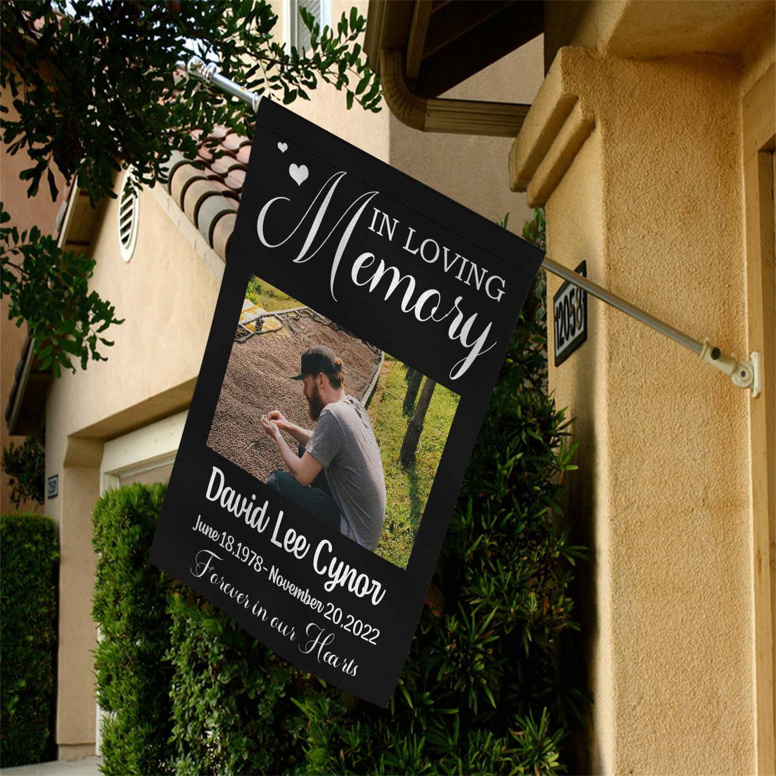 Personalized Memorial Garden Flag, Custom Photo/name/date Flag ...