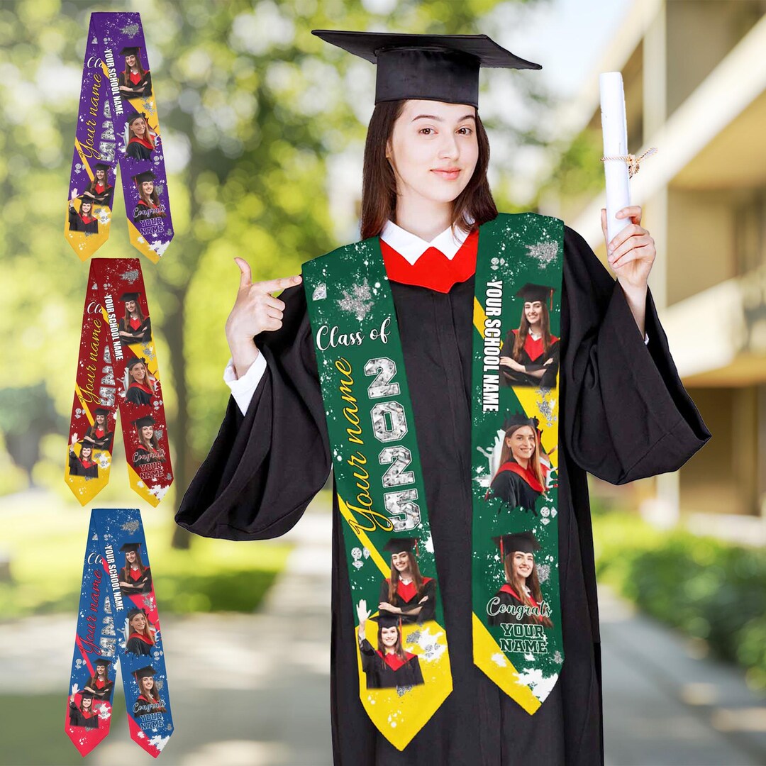 Custom Graduation Stoles, Personalized Your School Colors Sashes ...