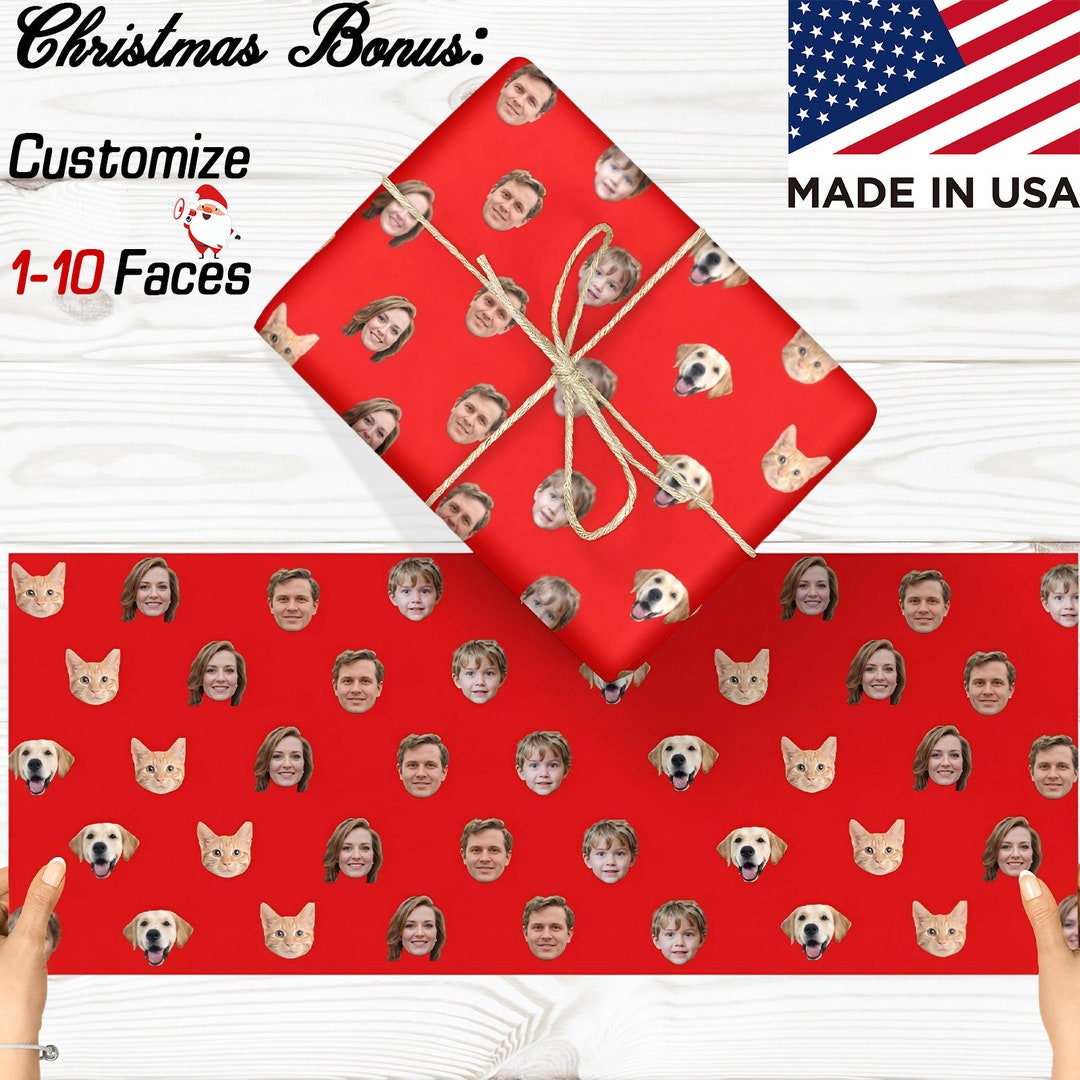 Custom Wrapping Paper Face Logo, Custom Gift Wrapping Paper Roll With ...