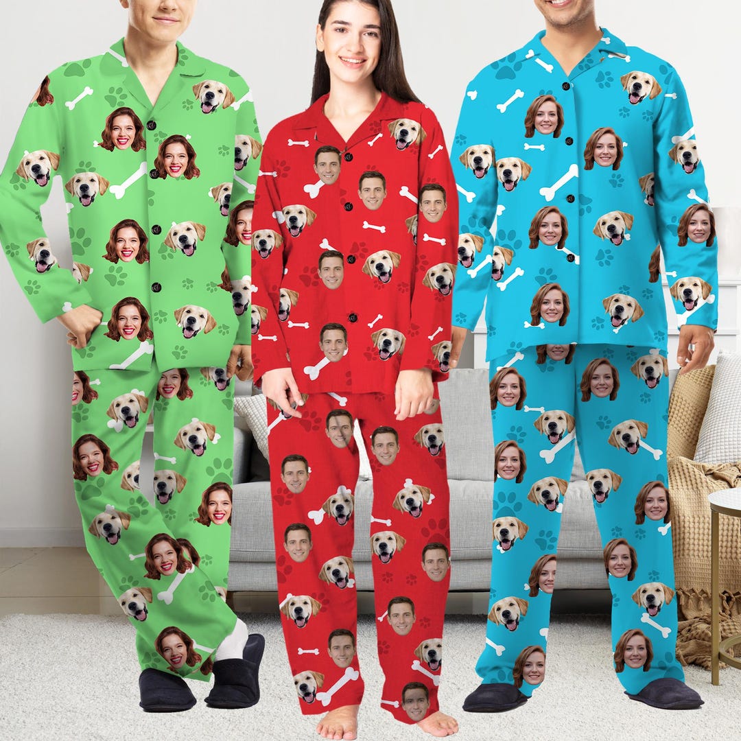 Custom Face Pajama Set: Personalized Photo Pjs, Family Matching - Etsy