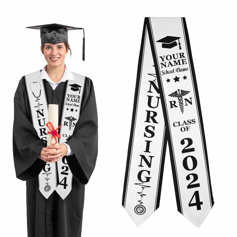 Personalized Nursing Graduation Stole 2026: Custom Graduation Sash - Etsy