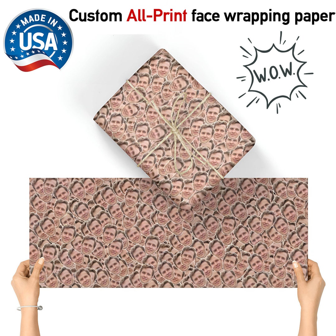 Custom Face Logo Gift Wrapping Rolls, Personalized Gift , Custom ...