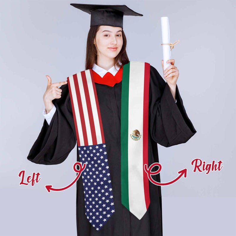 Custom Two Flag Graduation Stole: Personalized Class of 2026 Sash - Etsy