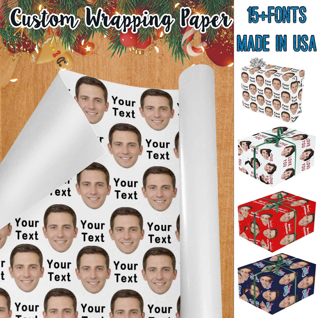 Custom Face Wrapping Paper: Personalized Photo Gift Wrap Roll - Etsy