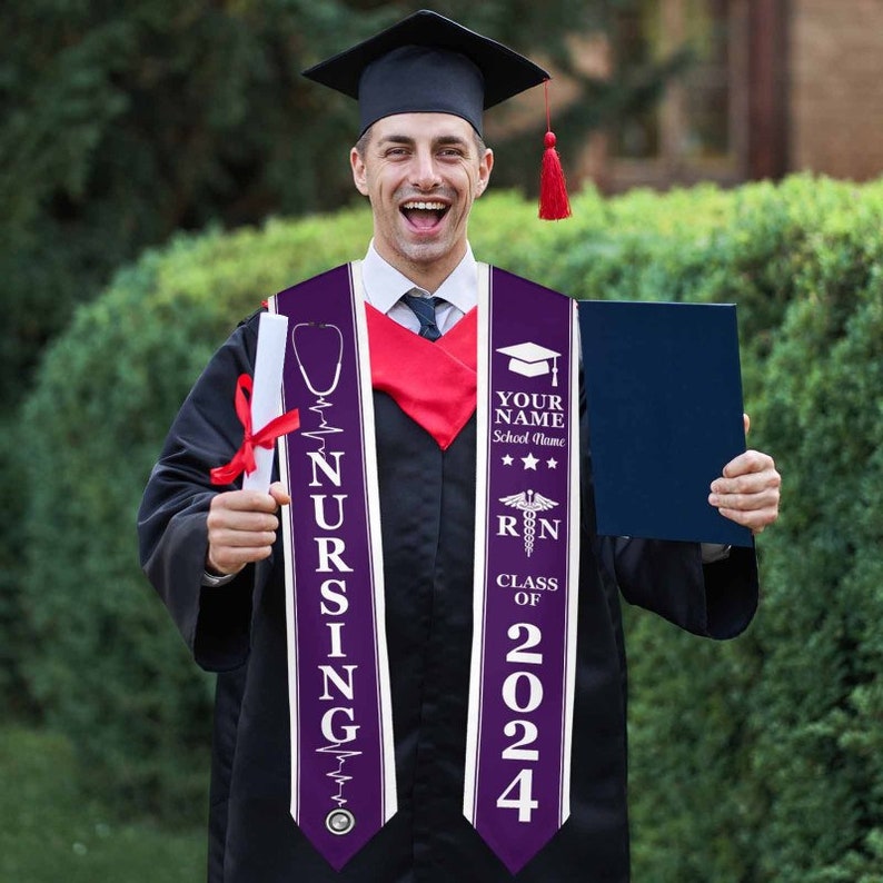 Personalized Nursing Graduation Stole 2026: Custom Graduation Sash - Etsy