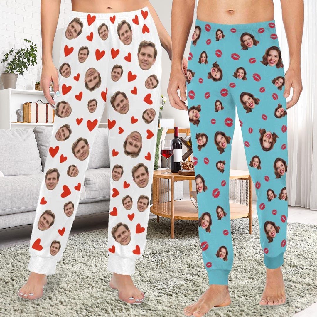 Custom Face Pajama Pants,personalized Pajama Pants Socks for Women Men ...