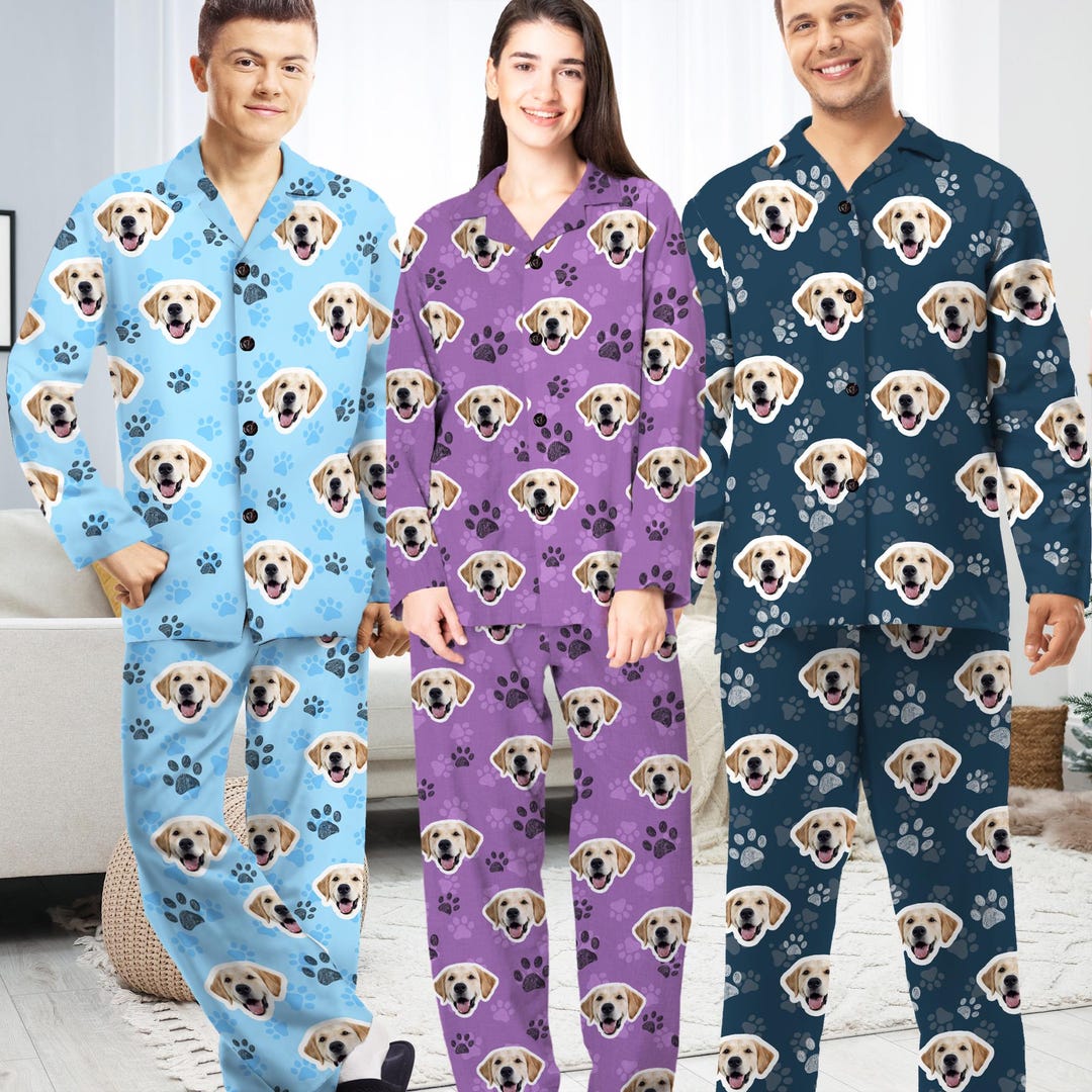 Personalized Pet Face Pajamas, Custom Pajamas for Men Women, Custom ...