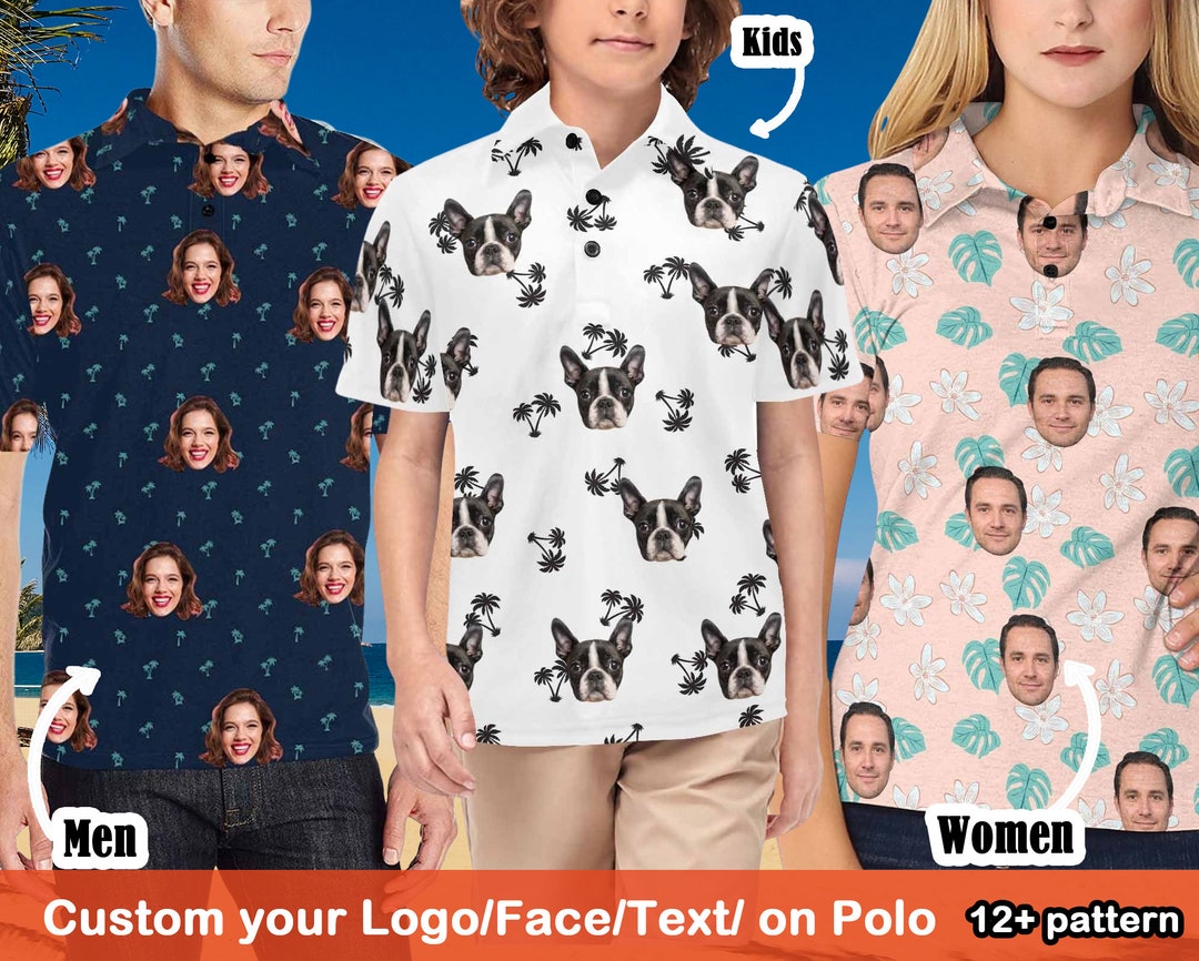 Custom All Over Print Polo Shirt: Personalized Photo Logo - Etsy