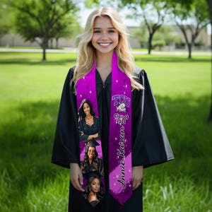 Custom Graduation Stole: Personalized Photo & School Colors - Etsy