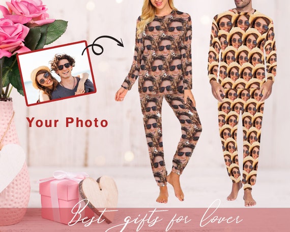Custom Pajamas With Photo Custom Face Pajama Set Custom | Etsy