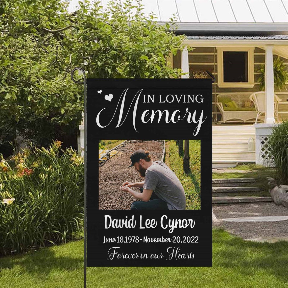 Personalized Memorial Garden Flag Custom Photo/name/date - Etsy