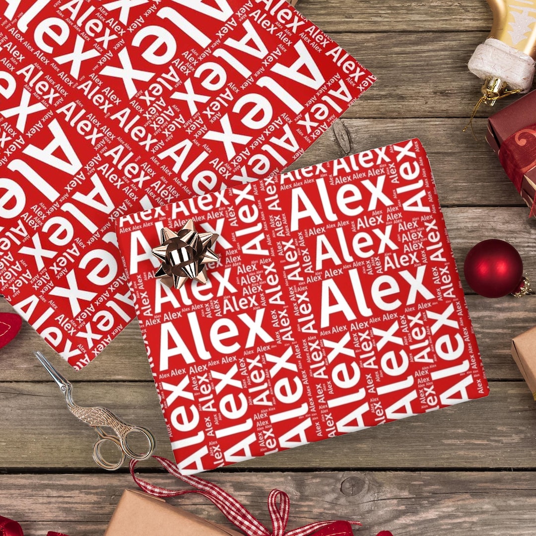 Custom Name Wrapping Paper, Holiday Repeating Name Personalized ...