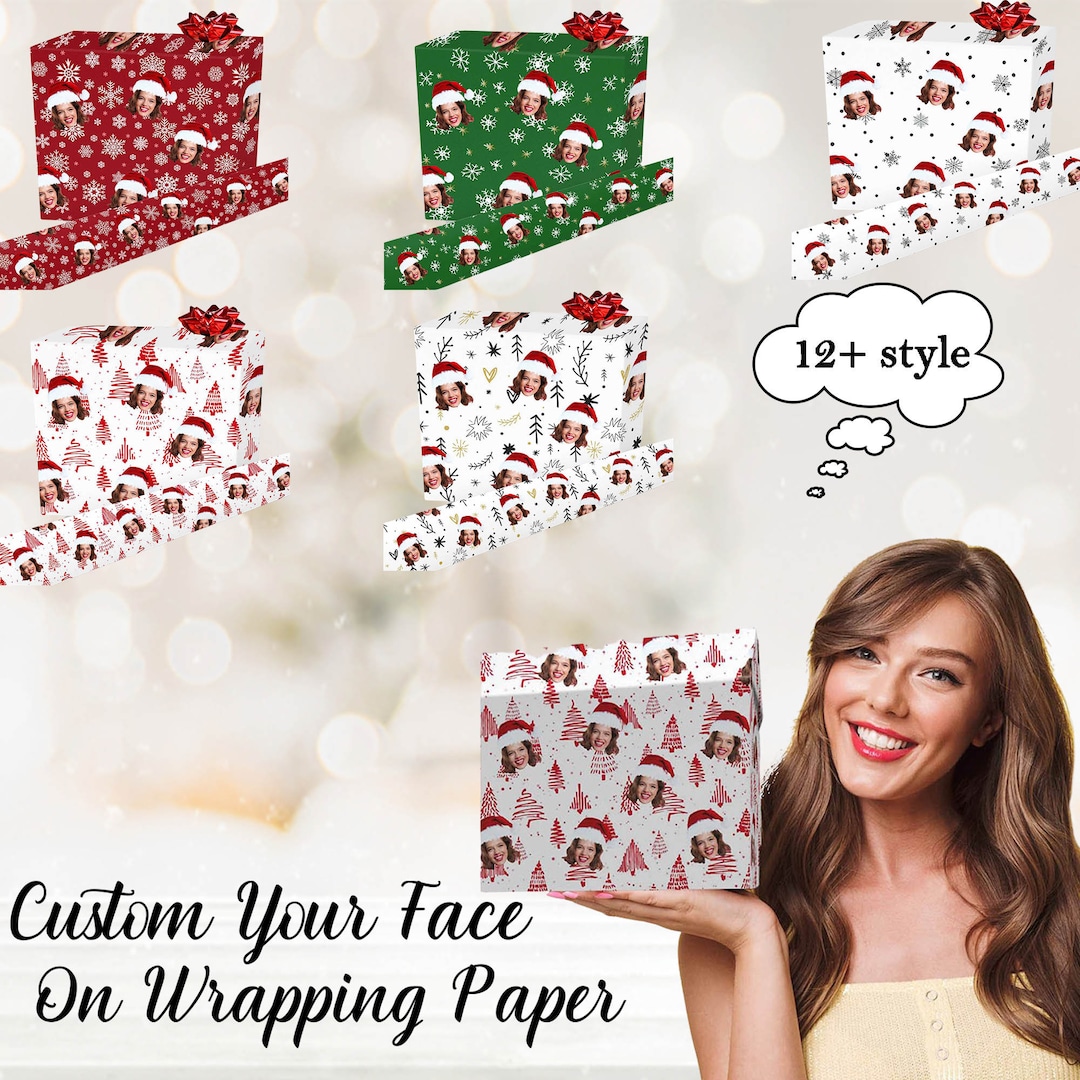 Personalized Face Gift Wrapping Paper,custom Christmas Gift Wrap,gift ...