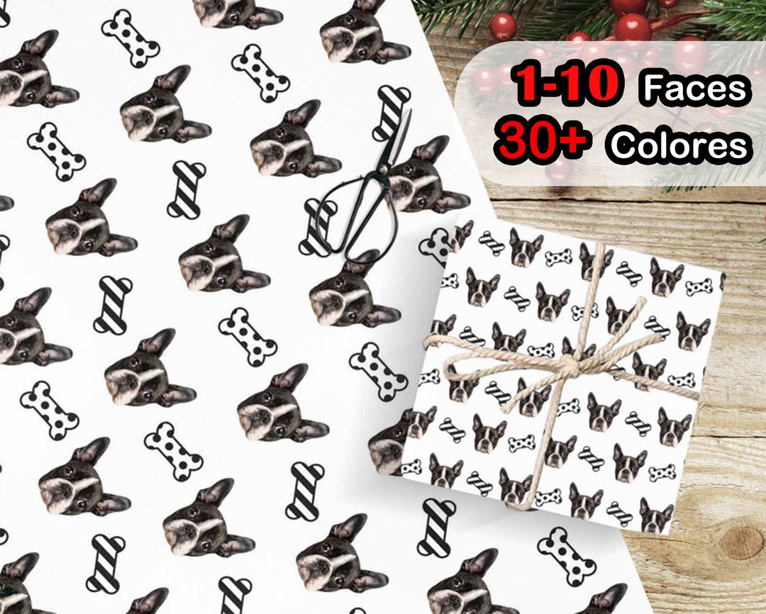 Custom Wrapping Paper With Pet Face on Wrapping Paper Personalized Gift ...