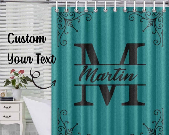 Personalized Monogrammed Shower Curtain Custom Name On Shower Etsy