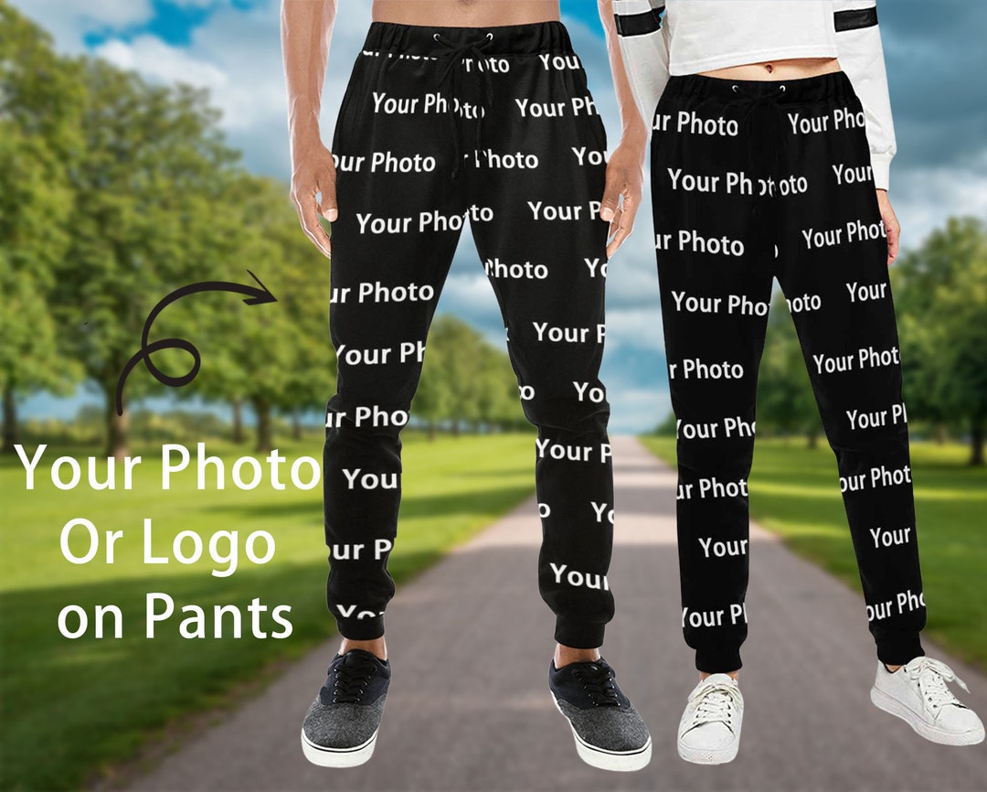 Custom Your Photo Logo Casual Sweatpants, Personalized Man Pants Woman ...