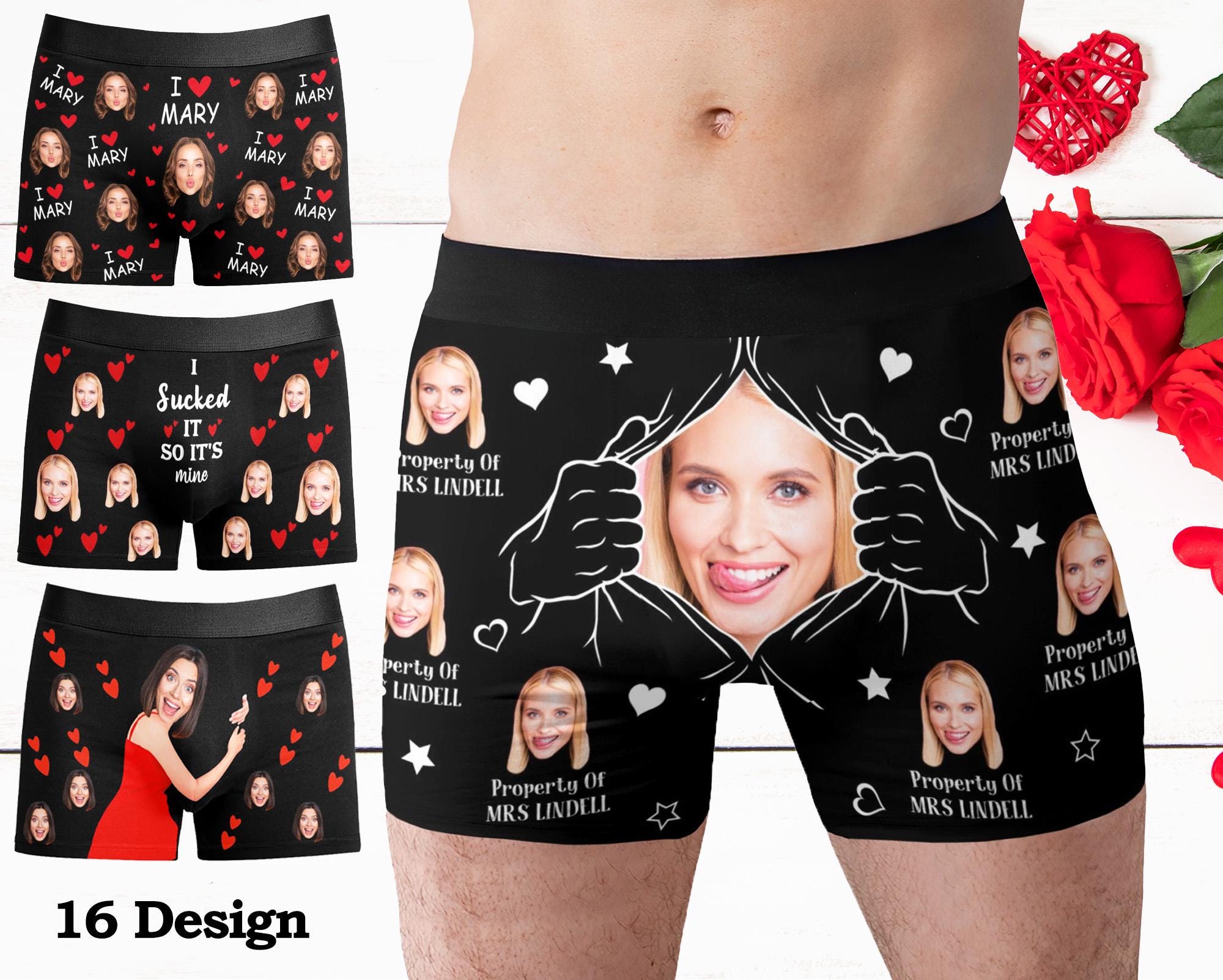 Personalized Face Boxers, Custom Photo Underwear, Valentine's Day Gift ...