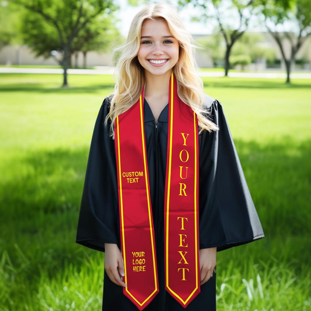 Custom Graduation Stole: Personalized Logo & Text, Class of 2026 - Etsy