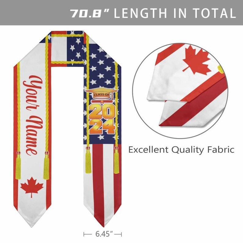 Custom Class of 2026 Graduation Stole: Mixed Country Flag Sash - Etsy