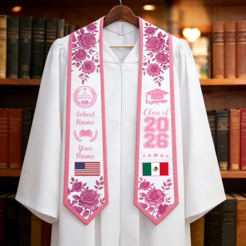 Custom Graduation Stole With Name&logo, Personalized School Color ...