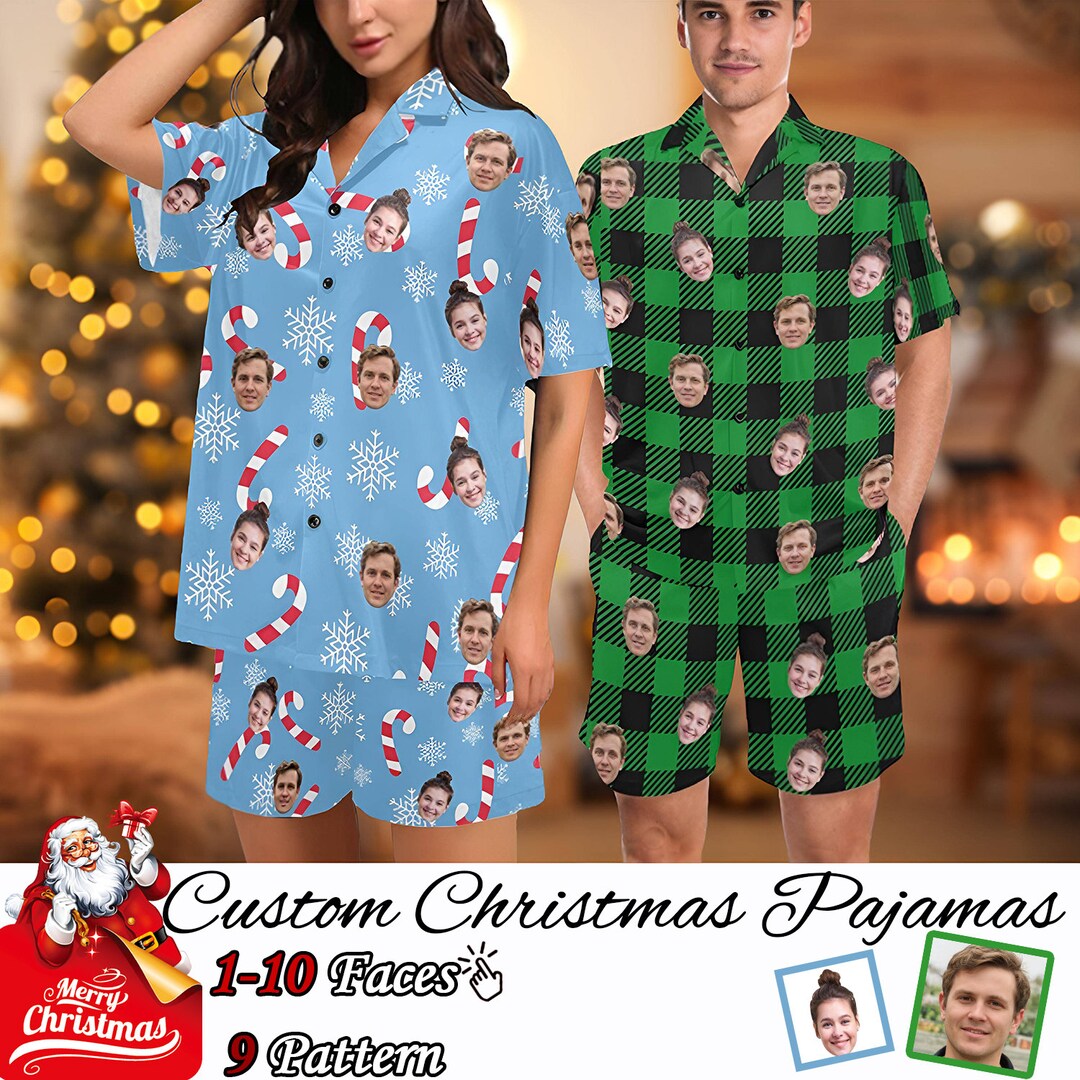 Custom Men Women Pajama Sets Personalized Pajama With Face - Etsy