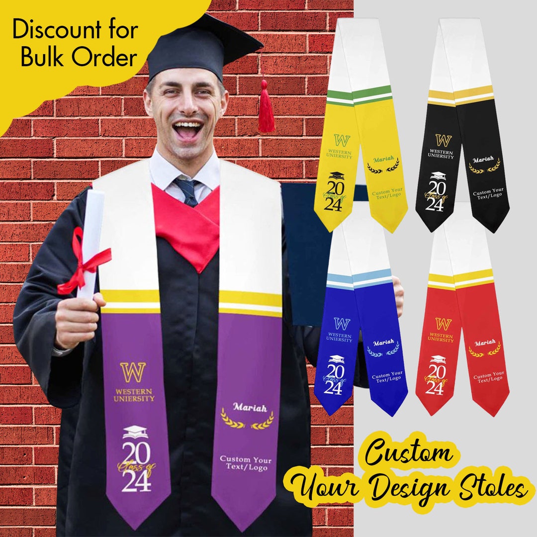 Personalized 2024 Graduation Stole College, Custom Your Design ...