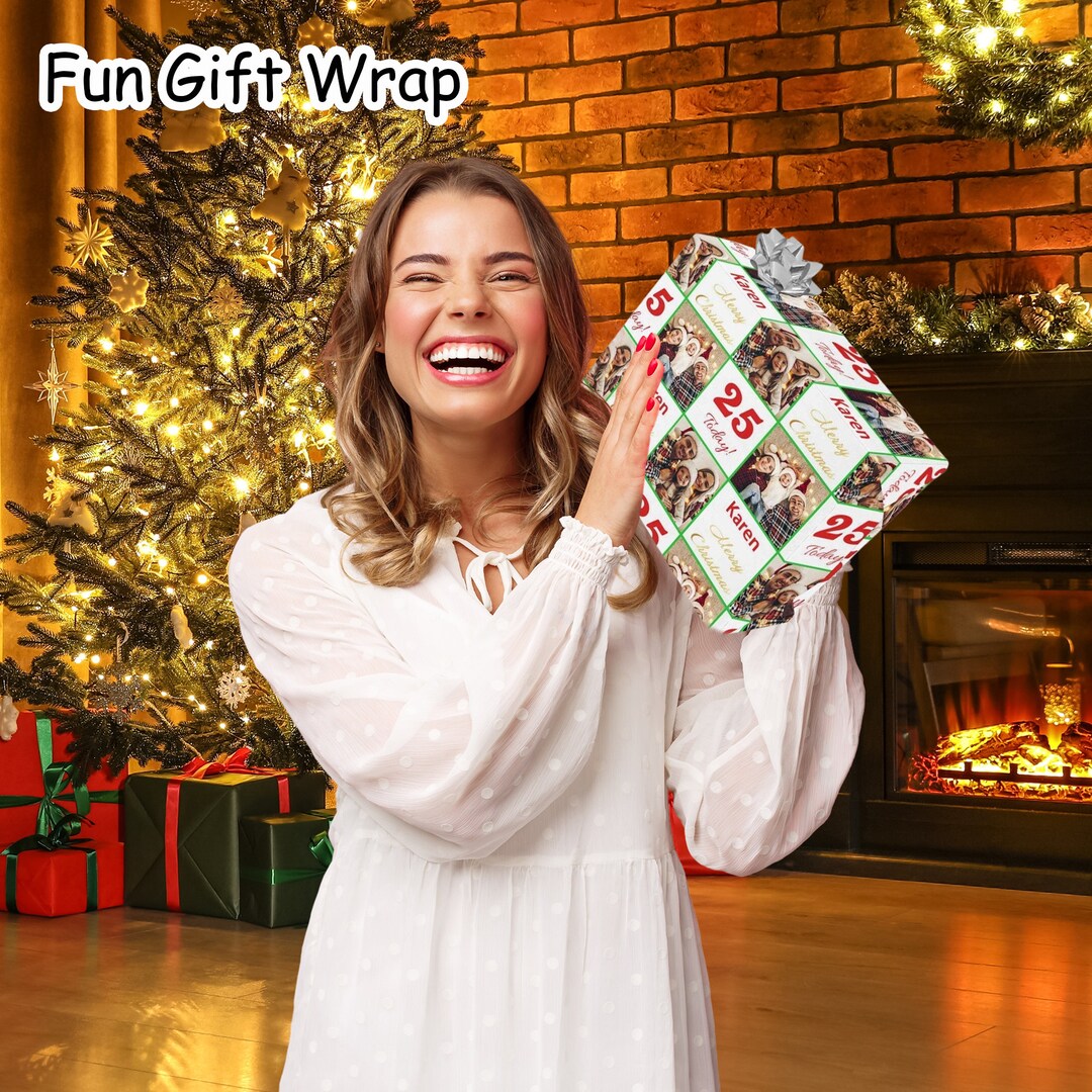 Custom Photo Gift Wrapping Paper, Custom Anniversary Gift Wrapping ...