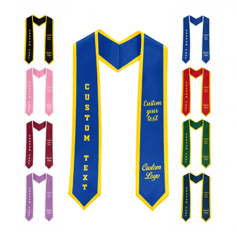 Custom Text & Logo Graduation Stole, Class of 2026 Gradute Sash - Etsy