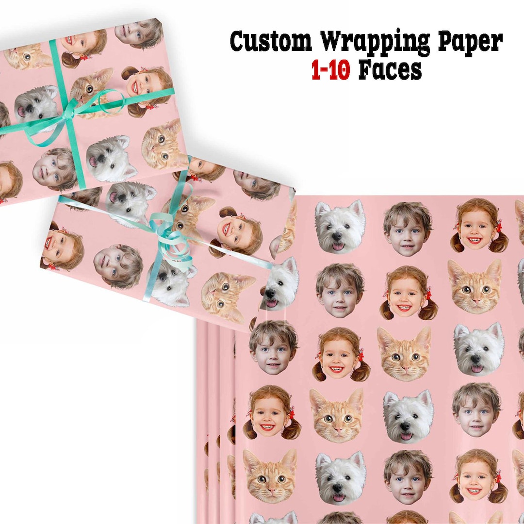 Custom Face Wrapping Paper Gifts, Custom Wrapping Paper Rolls, Birthday ...